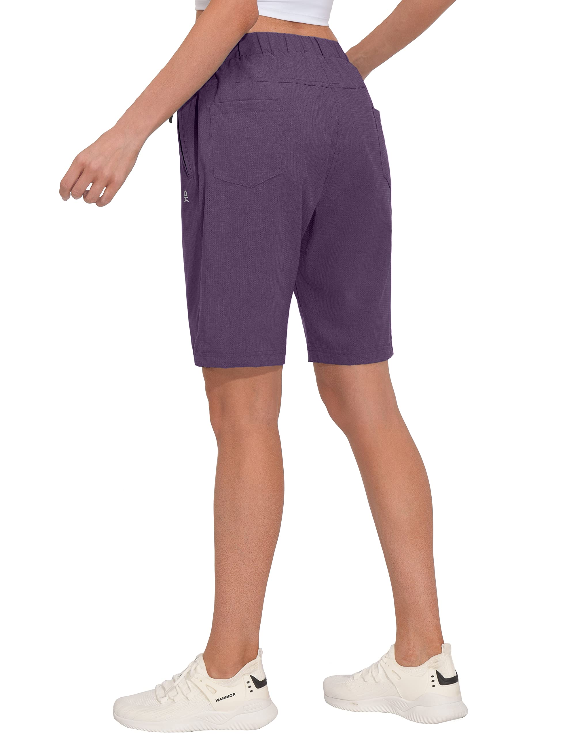 Little Donkey Andy Women's Lightweight Breathable Hiking Shorts, Quick-dry Golf Shorts with Zipper Pockets, Air-Holes Tech Purple Magic Heather L