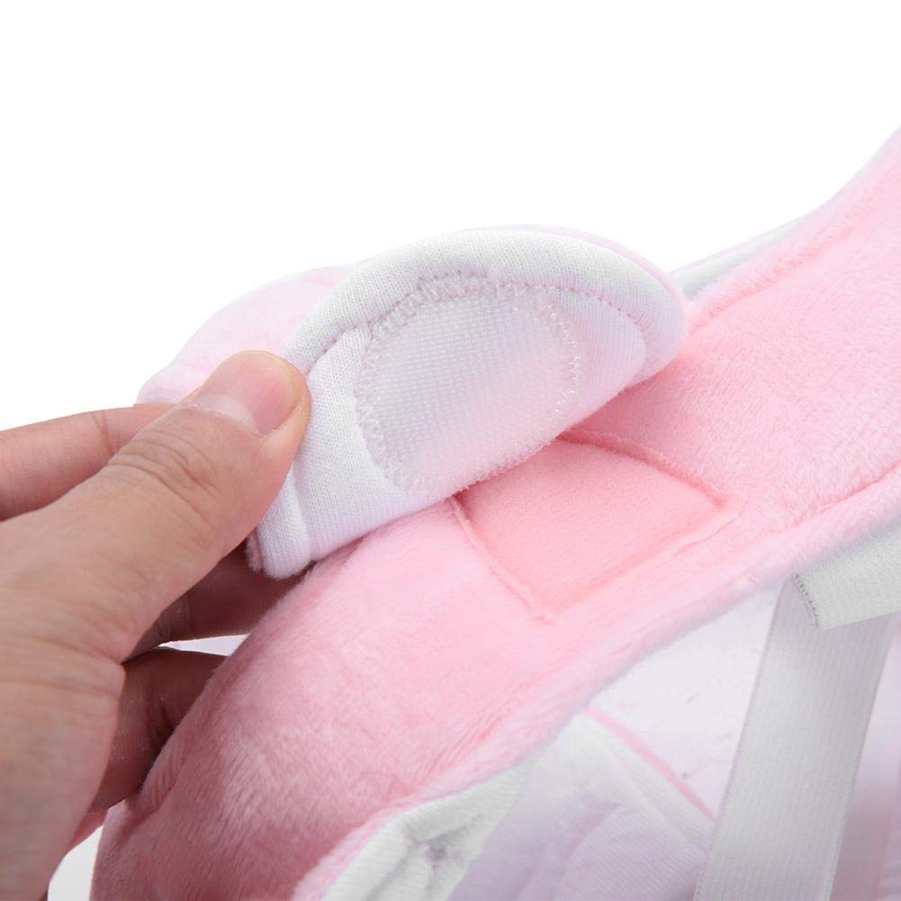 Infant Head Protection Cushion Bonnet Hat Baby Toddler Safety Helmet Adjustable Safety Protective Headguard Harnesses Hat for Biking Walking Crawling(Pink)