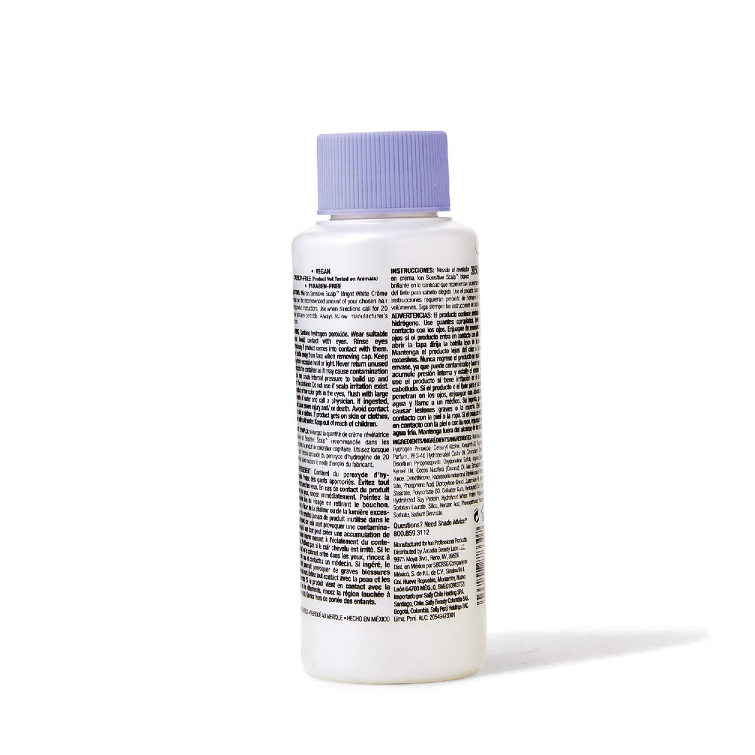 Ion Bright White Sensitive Scalp Developer 20 Volume, Vegan, Cruelty-Free, Paraben-Free, Infused with Plant Proteins, Argan Oil, Aloe Vera, Coconut Oil, 4 Ounce