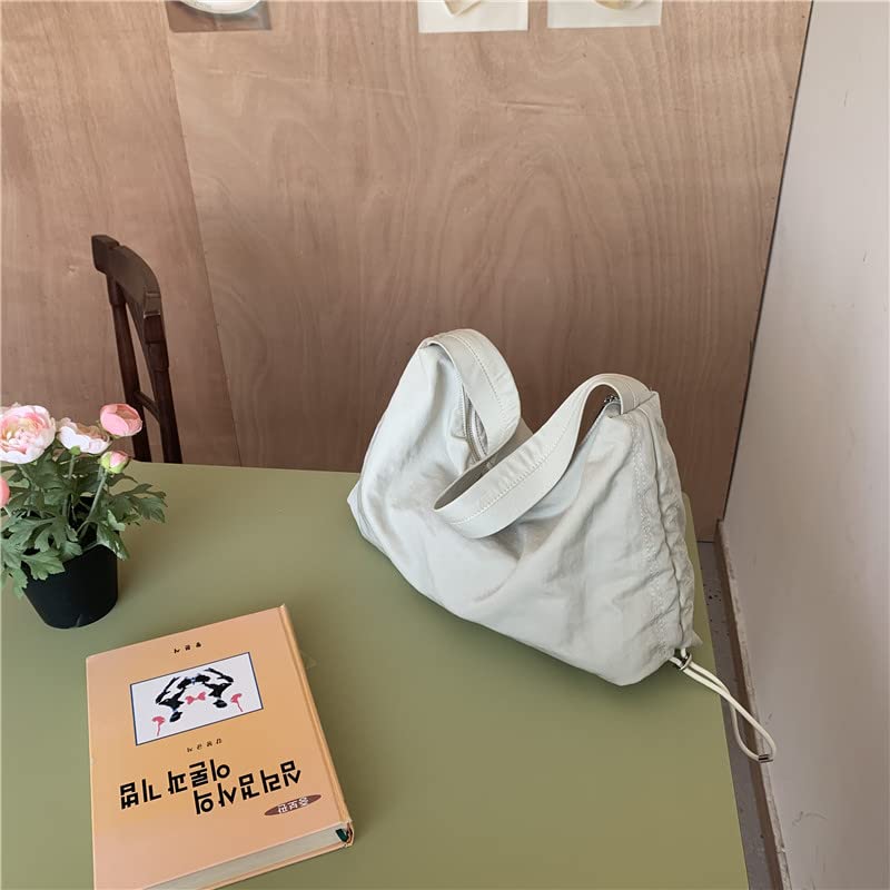 Large Capacity Nylon Shoulder Bag for Women and Men Vintage Solid Soft Tote Shoulder Bag Harajuku Streetwear