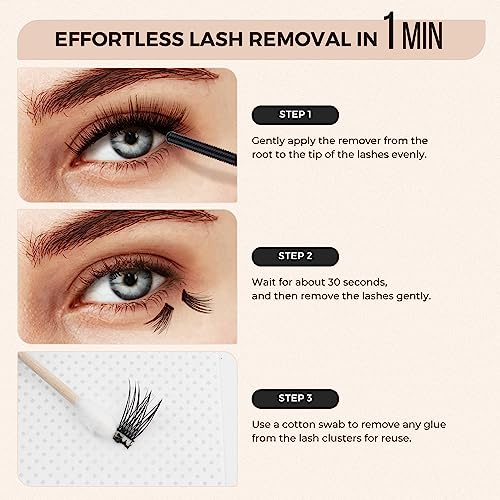 LASHVIEW Lash Remover, Lash Sealer Lash Extension Sealant, Cluster Lash Glue for Sensitive Eyes, Super Strong Hold 72 Hours DIY Eyelash Extension Glue, Sealer, and Remover, Latex Free