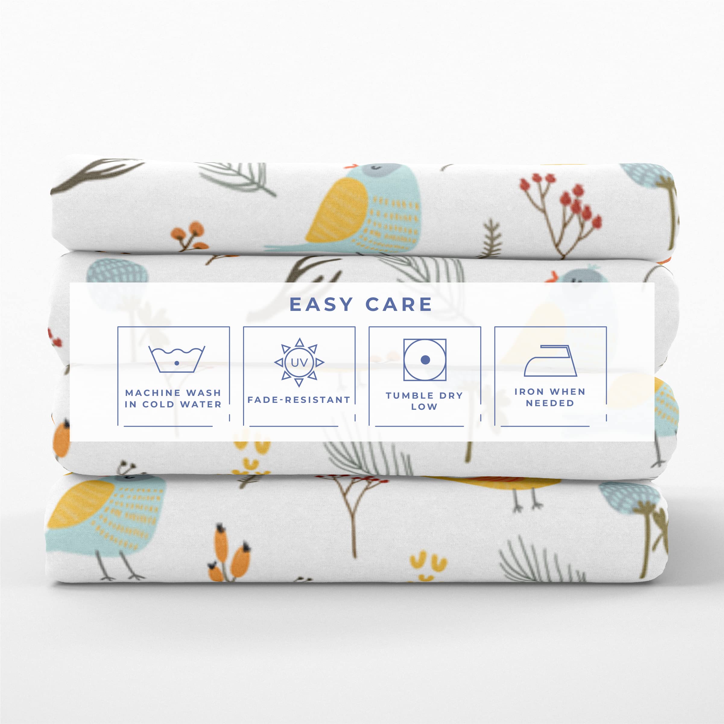 Kotton Culture Printed 4 Piece Bed Sheet Set 600 Thread Count 100% Egyptian 16" Deep Pocket Luxury Cooling Sheets (King, Rainforest)