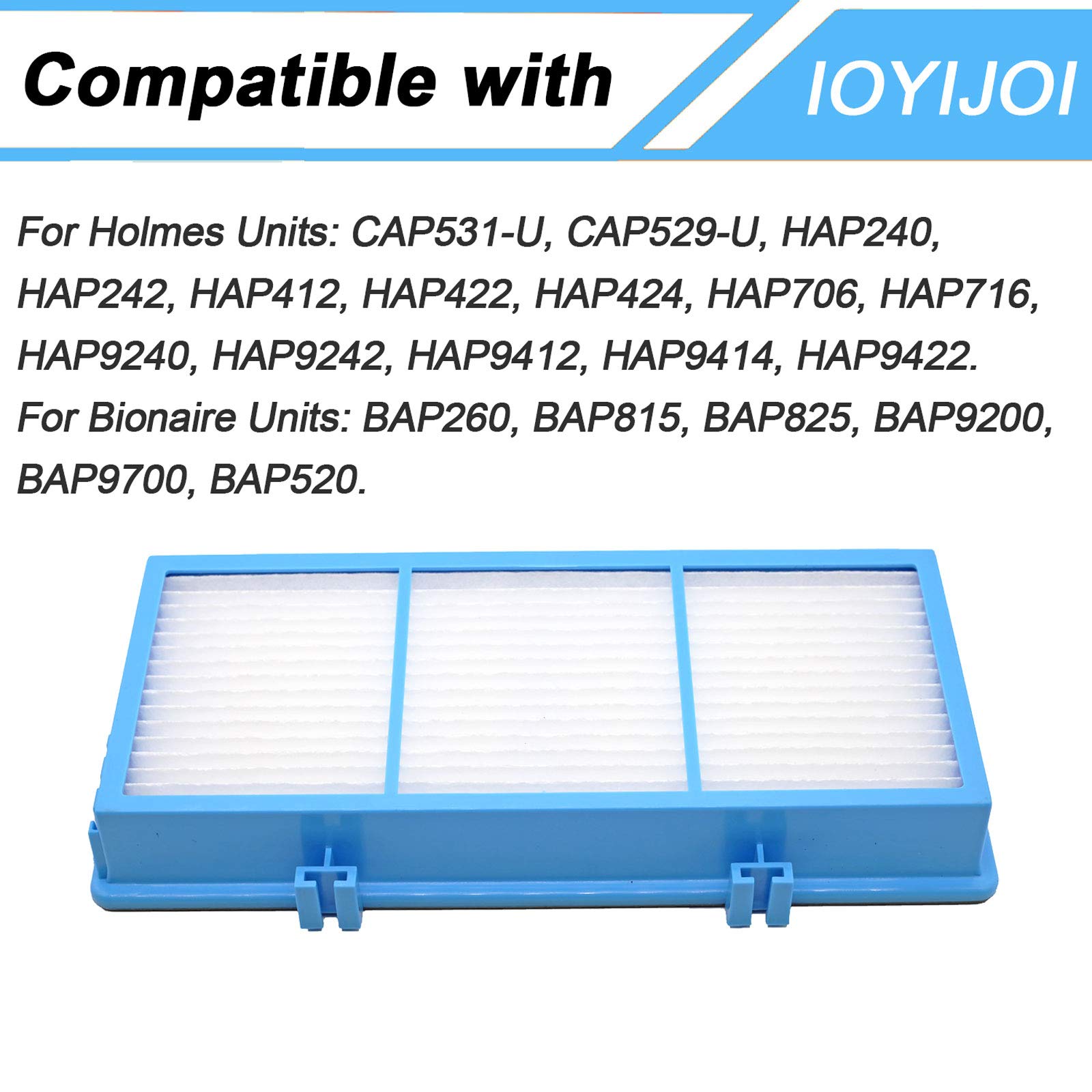 IOYIJOI Filter Replacement for Holmes Aer1 Series, Replacement Parts # HAPF300AH-U4R, HAP242-NUC (4 Filter Replacement + 8 Booster Pre Filter)