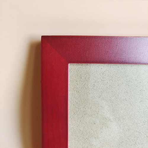 KELE MODEL 4x4 Picture Frames RED Solid Wood Frame, Plastic Panel (Film Needs to be Removed) Table or Wall.Front Window Opening 3.5x3.5 inch.