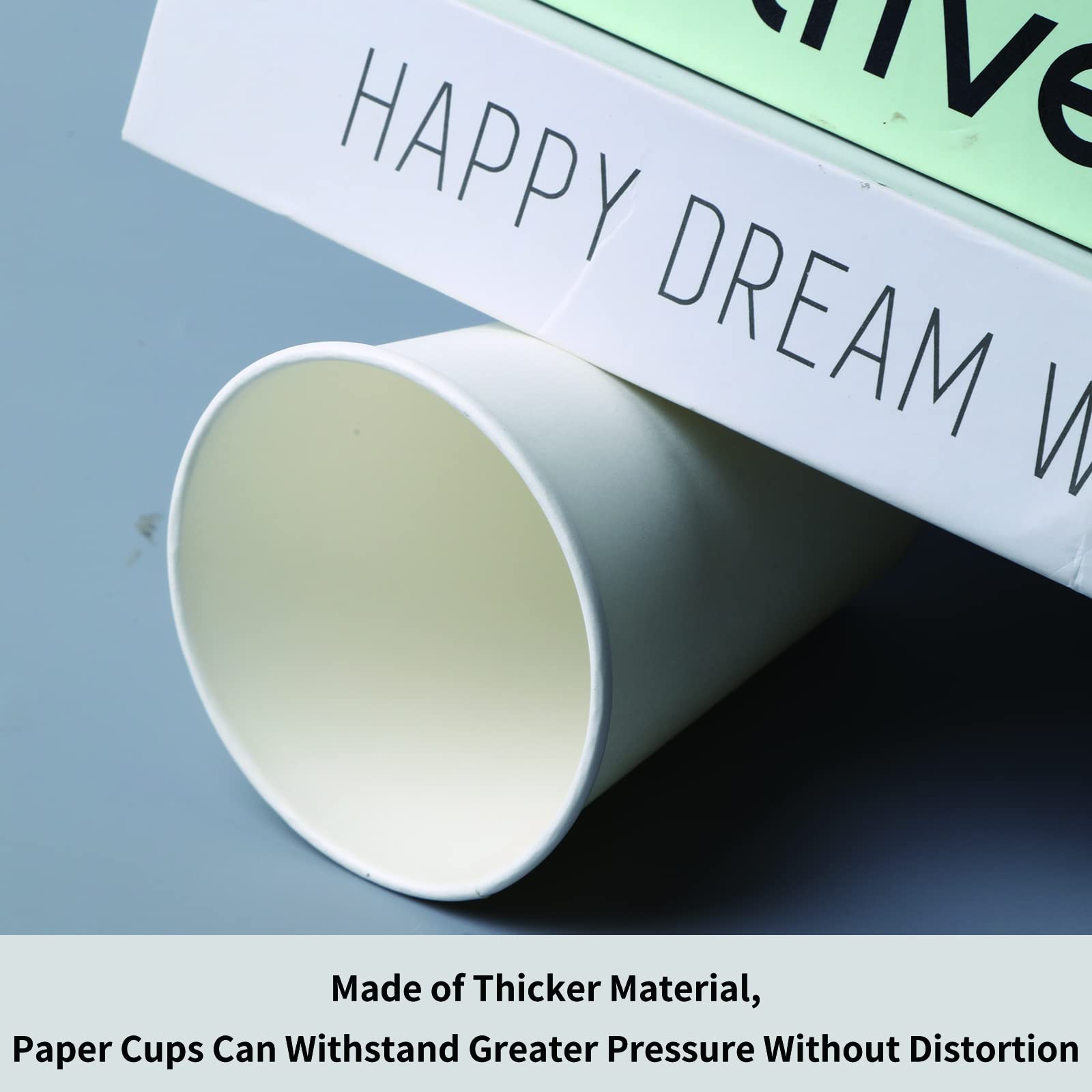 Luck-Mart [12 Oz 120 Pack ] Paper Cups, Coffee Cups 12 Hot Water Caps Oz, White