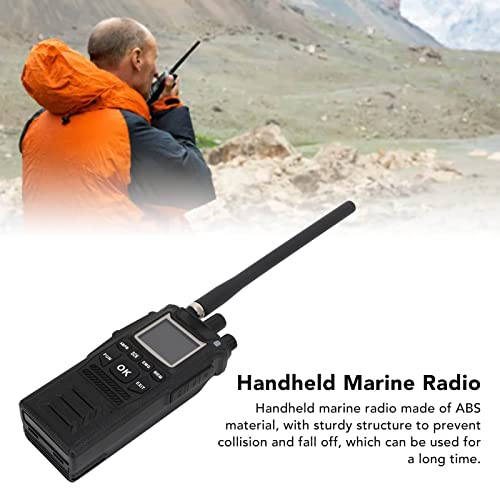 Marine Walkie Talkies, Handheld Marine Radio Sturdy Structure Stable Transmission with Antenna for Ship Use (US Plug)