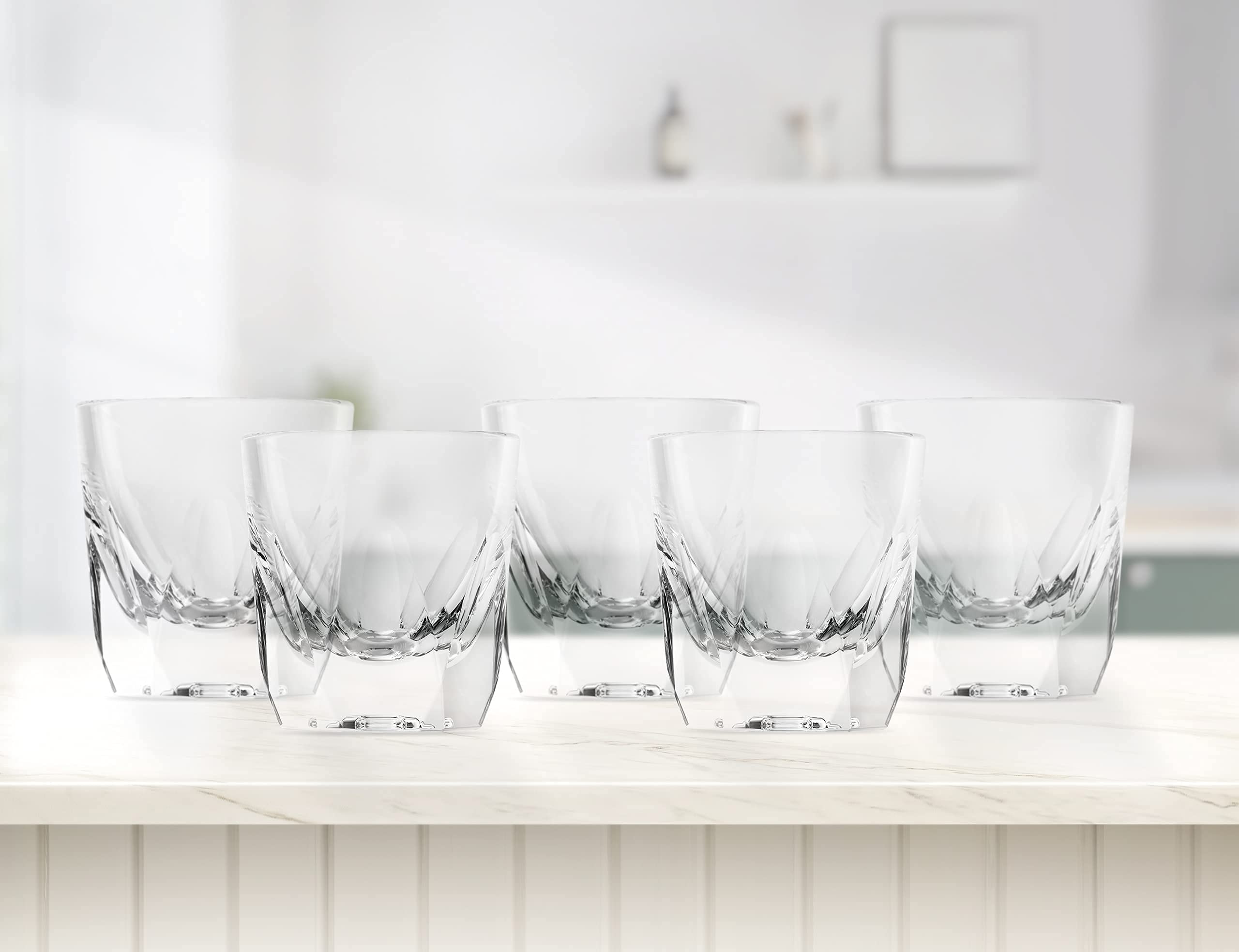 KooK Cortado Glass Set, Double Shot Glasses, For Drinking Espresso, Whiskey Bourbon, Scotch, and juices. Small Liquor Cups, Clear Glassware, Dishwasher Safe, 4 oz, Set of 6