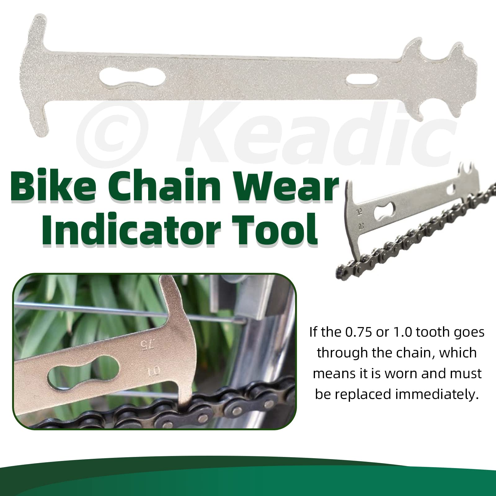 Keadic 8Pcs Bike Chain Removal Tool Includes Chain Breaker Splitter Tool with Hook, Master Link Pliers, Wear Checker, Chain Pliers and Missing Link for 6/7/8/9/10 Speed for Bicycle Chains Maintenance