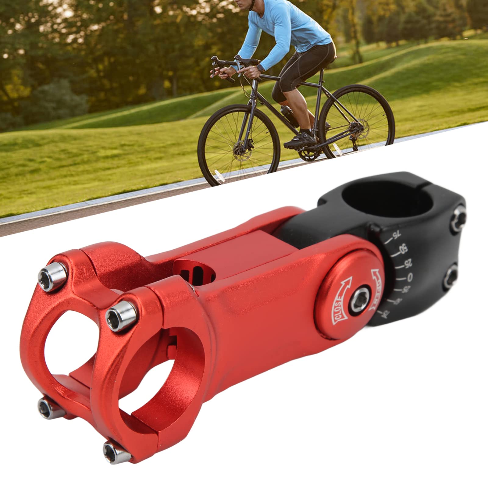 Kadimendium Bike Stem, CNC Machining Reduce Pressure Aluminum Heavy Duty Adjustable Handlebar Extender for Road Bike(31.8 * 110)