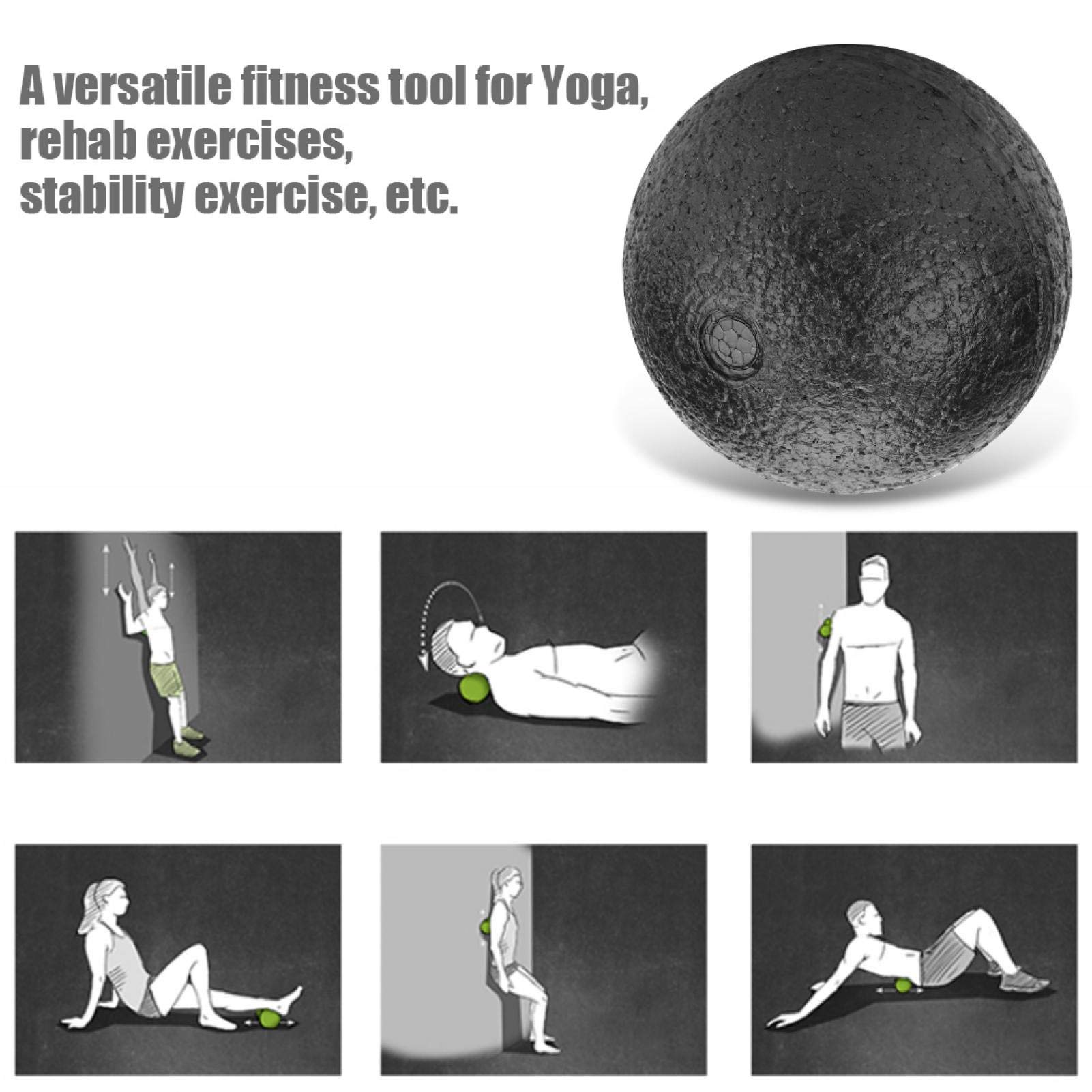 Kadimendium Massage Foam Ball, Soft Yoga Foam Roller for Rehab Exercises for Women for Stability Exercise(Black, 10CM Single Ball)