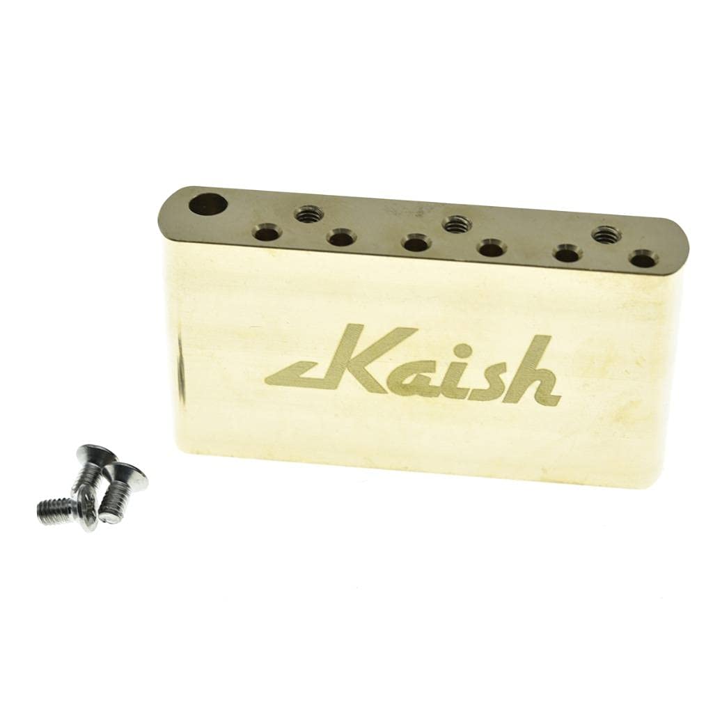KAISH Solid Brass Standard Tremolo Block Modern 2-1/16" Guitar Bridge Block Fits American Standard Strat