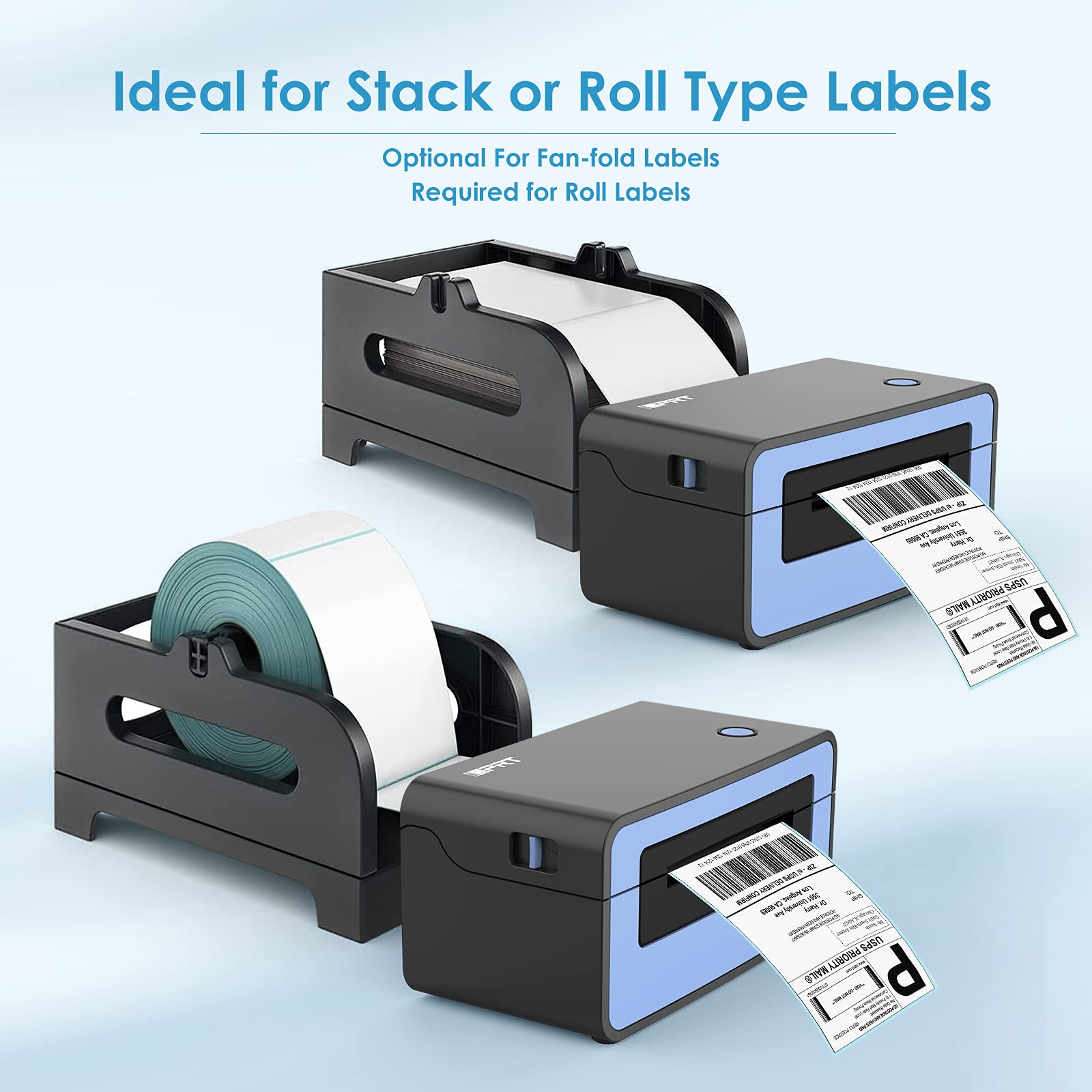iDPRT Shipping Label Printer - SP410 Thermal Label Printer, Label Printer for Shipping Packages, 150mm/s High-Speed Label Maker for Windows & MAC, Compatible with Shopify, USPS, Amazon & Ebay, Blue