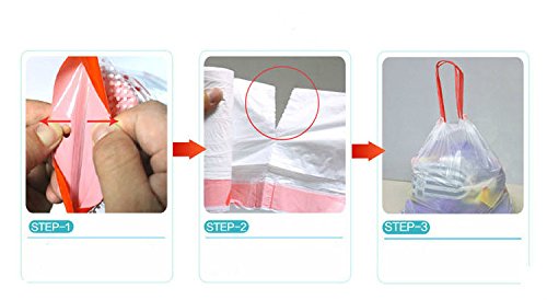 Wuyue Hua 13GAL Drawstring Bin Liner Refuse Sacks Waste Garbage Rubbish Bags White 49.2L 61X71.1CM 18counts