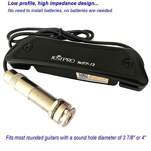 JUSTPRO Acoustic Guitar Pickup Set Magnet Soundhole Steel String Guitar Pick Up Tail Pin Audio Output Ballad Play Sing Woody Shell Ukulele Humbucker (Humbucker)