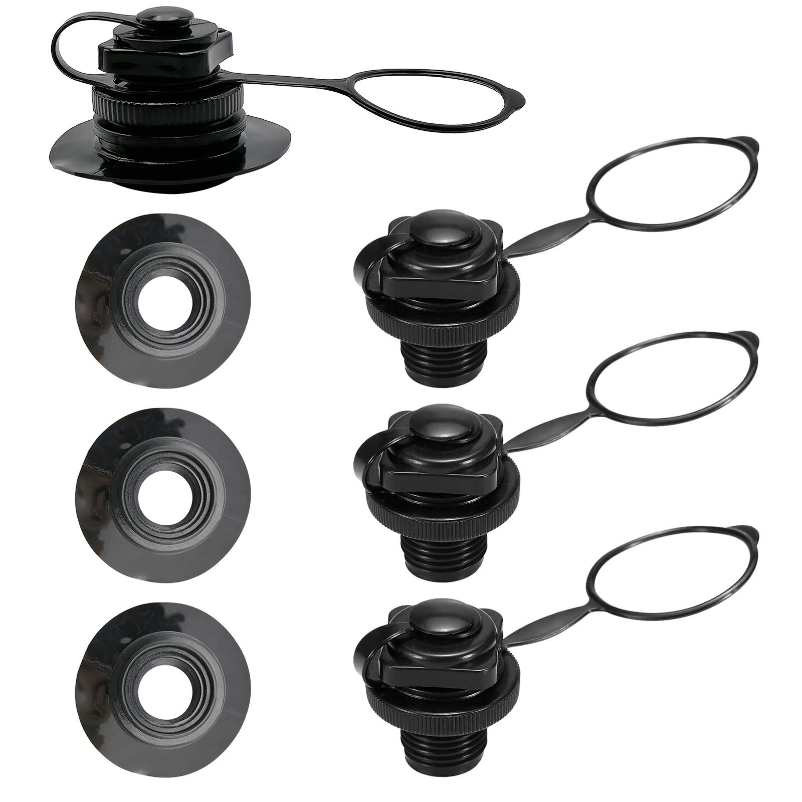 JUXATECH Air Valve Caps Screw Valve, Inflatable Boat Spiral for Inflatable Boat Air Bed Kayak Canoe Fishing Boats Raft Airbed