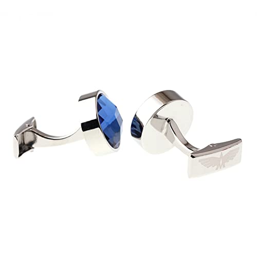Men's Shirt Cufflinks Exquisite Blue Crystal Cufflinks Men's and Women's French Shirt Sleeve Studs Cuff