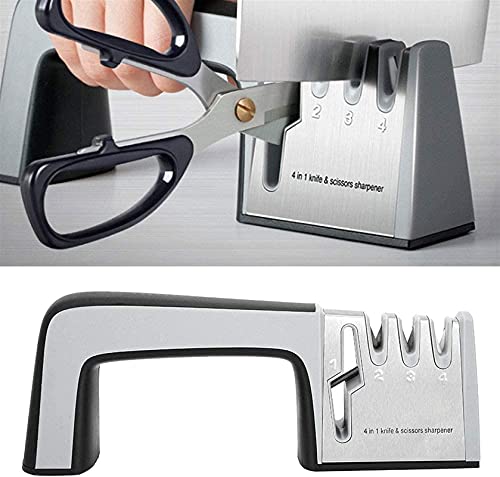 LJJSMG Kitchen Knife Sharpener,4 in 1 Professional Knife Sharpener, Pocket Knife Sharpener,Ceramics,Tungsten Steel,Diamond Sharpener,Quickly Restore The Sharp Of The Knife