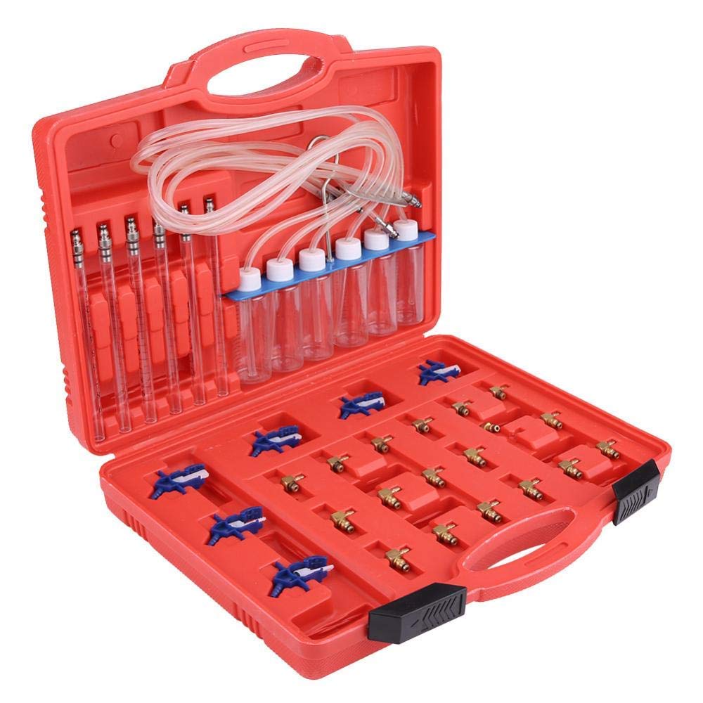 Injector Flow Diagnostic Cylinder Common Rail Adapter Tester Fuel Line Test Tool Kit W/Nozzle Tester Flow Meter Test Tools