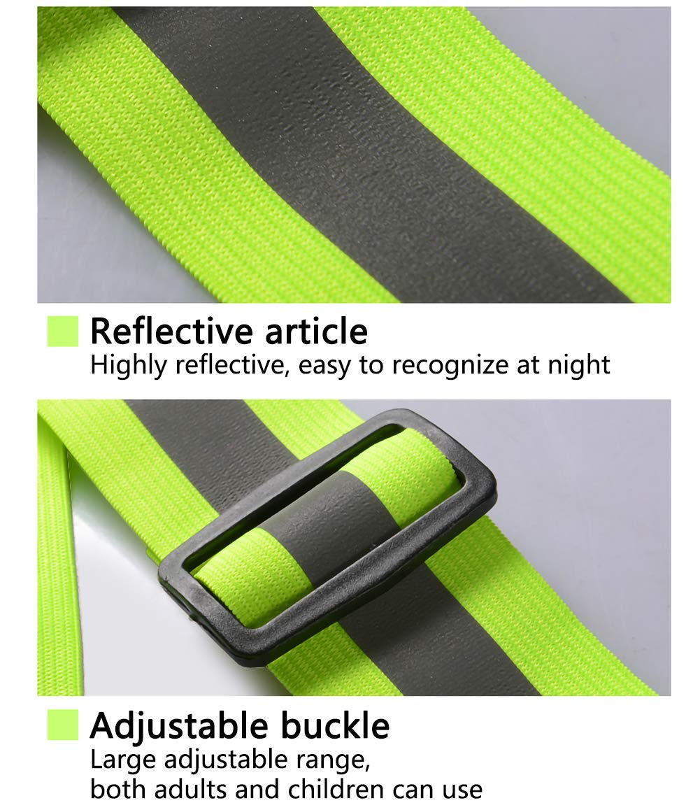 INFITONER MSKBBSET Reflective Vest Running Gear,High Visibility Adjustable Safety VES for Night Cycling,Hiking, Jogging,Dog Walking