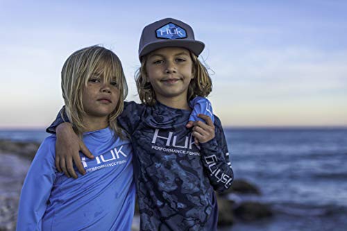 Huk Kids' Pursuit Long Sleeve Sun Protecting Fishing Shirt, Carolina Blue, Small