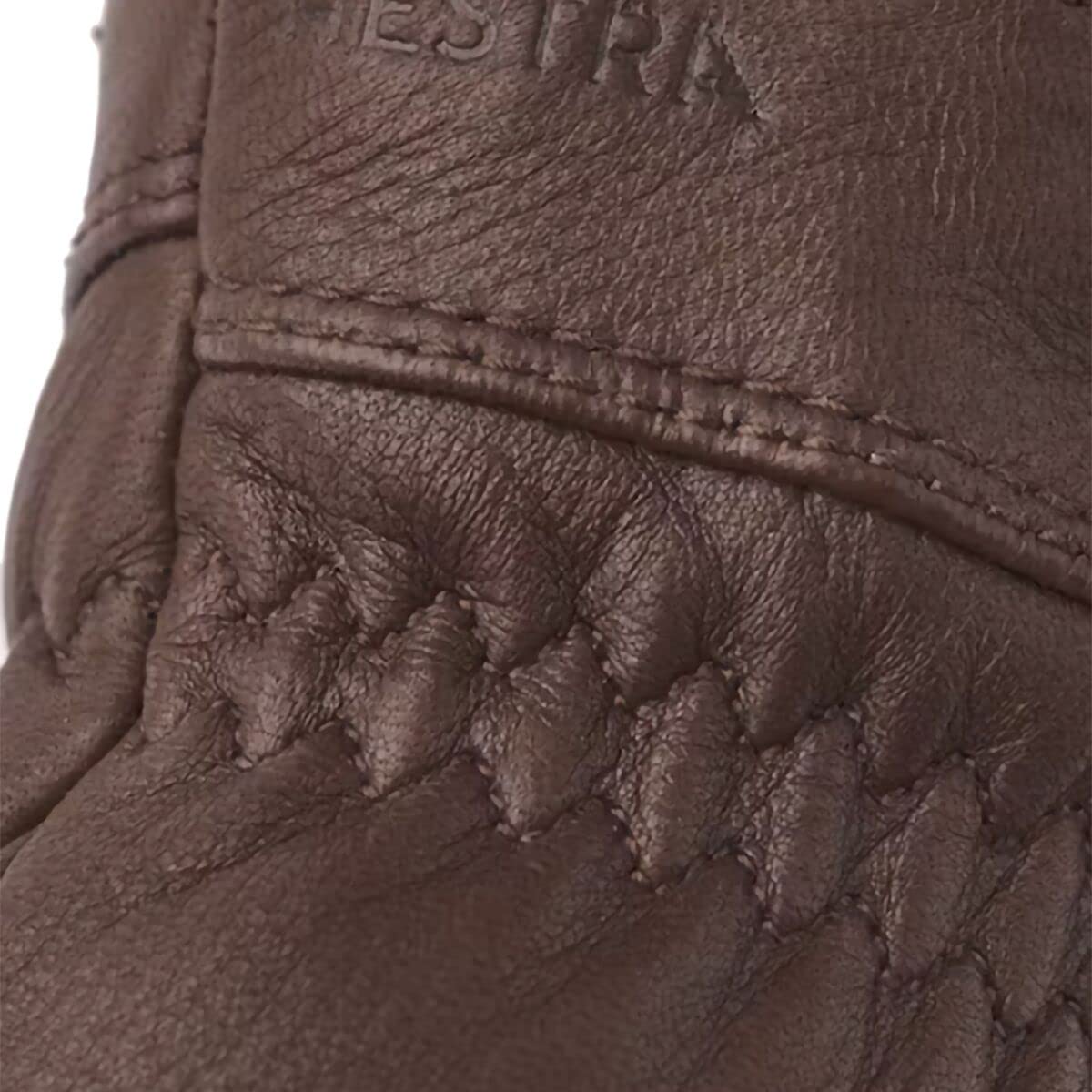 Hestra Women's Gloves Sundborn Slim Fit Winter Leather Mitten with Fur - Dark Brown | 6
