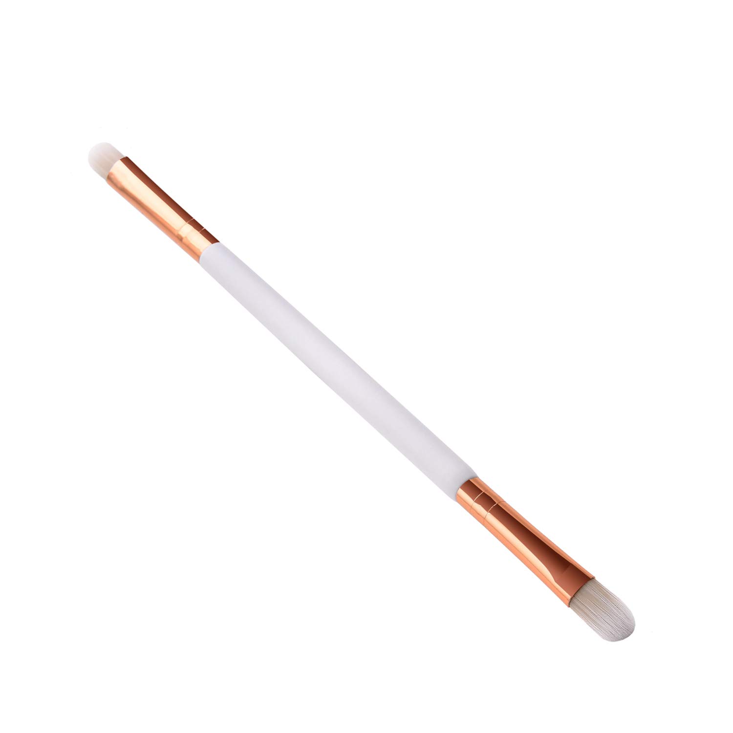 JASSINS Eyebrow Brush Eyelash Comb & Spoolie Brush, Dual Eye Shadow Brush, Professional Eye Makeup Tool (White-gold)