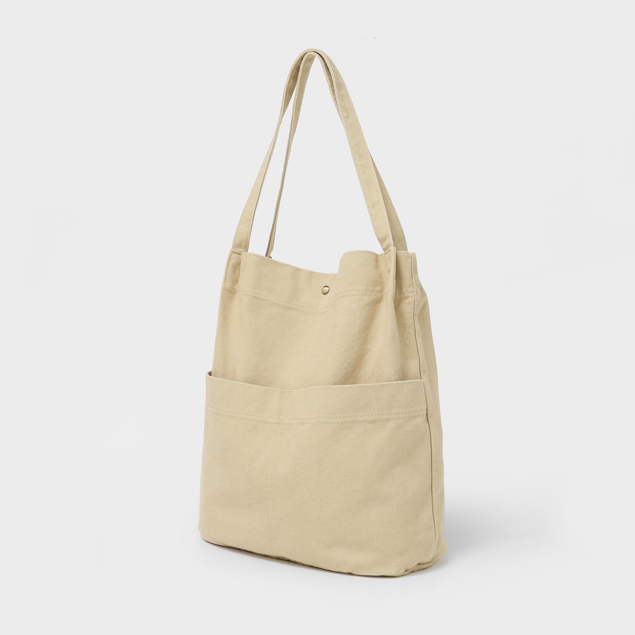 Jeelow Canvas Tote Handbag Shoulder Bucket Hobo Bag Purses For Men Women (Khaki)