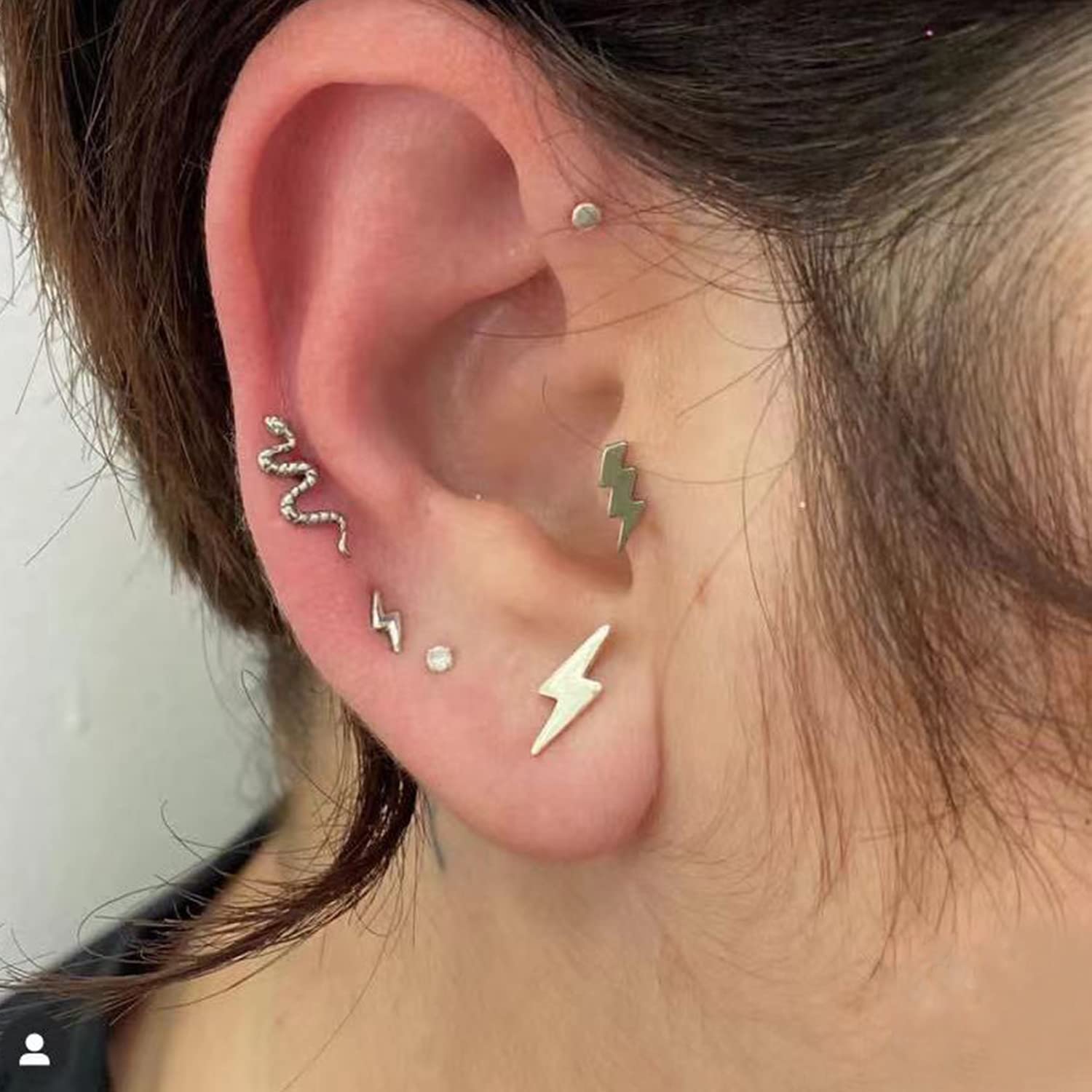 MILACOLATO 3Pcs 16G Solid Titanium Cartilage Earrings Internally Threaded Flatback Stud Earrings Snug Forward Helix Tragus Ear Piercing Jewelry for Women, Gold
