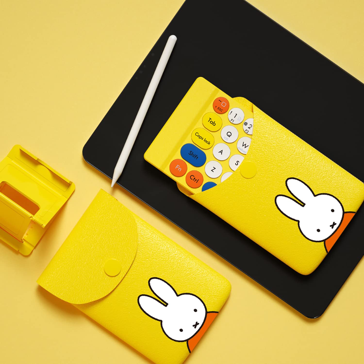 Miffy Folding Keyboard, 3.5mm Folding Bluetooth Keyboard, Lightest & Slimmest Bluetooth Wireless Foldable Keyboard in The World(Pink)