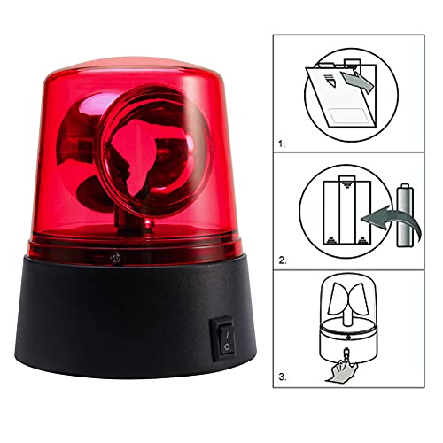 LED Strobe Light,360 Degree Rotating DJ Flashing Stage Effect Battery Powered Strobe Light Car Siren Strobe Light,Disco Party Rotating Lamp(Red,size:1pc)