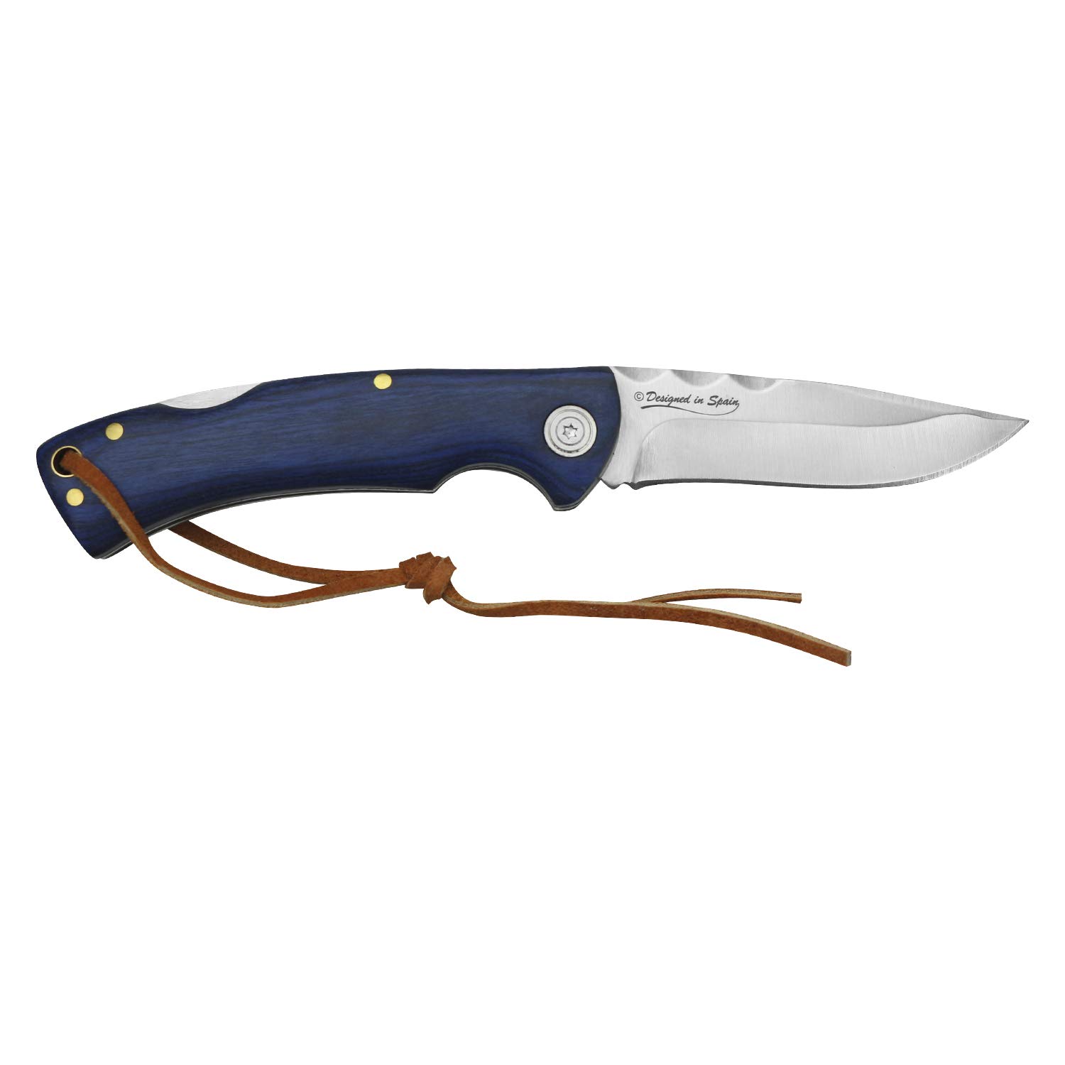 iFIELD Folding Knife Camper EL29039, Blue Stamina Handle, with Cord, 3.3 inch Stainless Steel Blade, Camping Tool for Fishing, Hunting, Sport Activity.