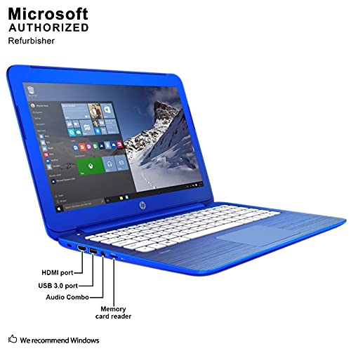 HP Stream 13 13.3" Business Laptop, Intel Celeron N3050 1.6GHZ, 2G DDR3L, 32G eMMC HDMI, USB 3.0, USB 2.0, Windows 10 Pro 64 Bit-Multi-Language Supports En/Fr/Sp(Renewed).