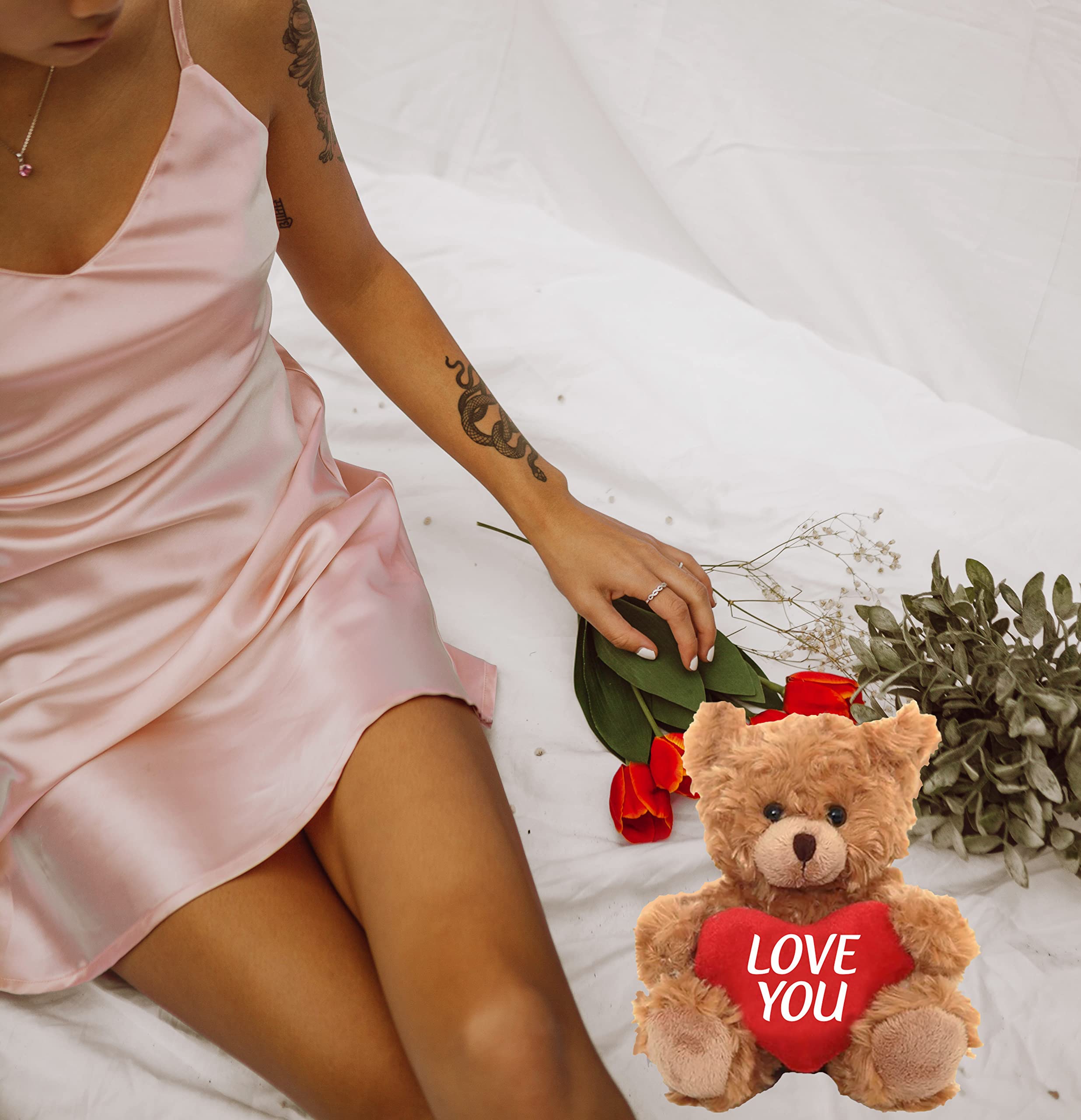 Personalized Mocha Bear with Heart for Girls, Boys - Custom Plush Teddy Bear with Your Text Name
