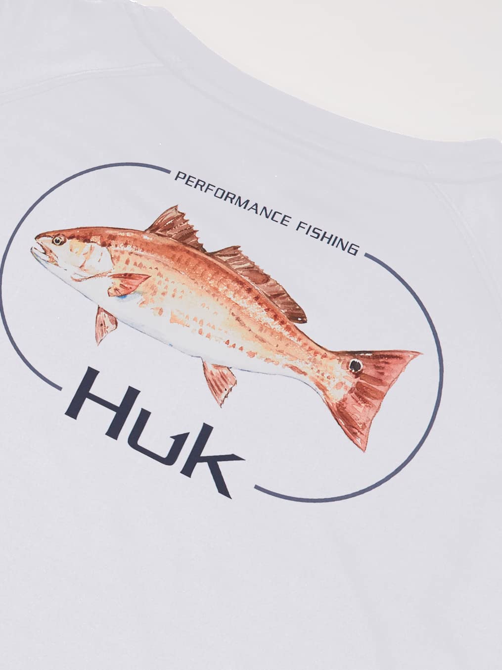 HUK Men's Pursuit Long Sleeve Sun Protecting Fishing Shirt, Redfish-Glacier, X-Large