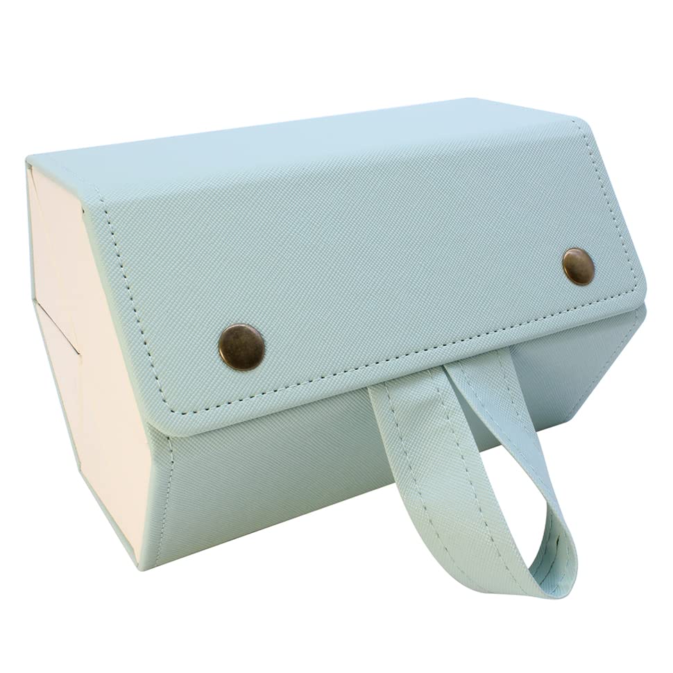 MAFENLY six Optical glasses case Small sunglasses storage box, 6 sockets pu foldable glasses display box (6 PACK shiziwen bule 2)