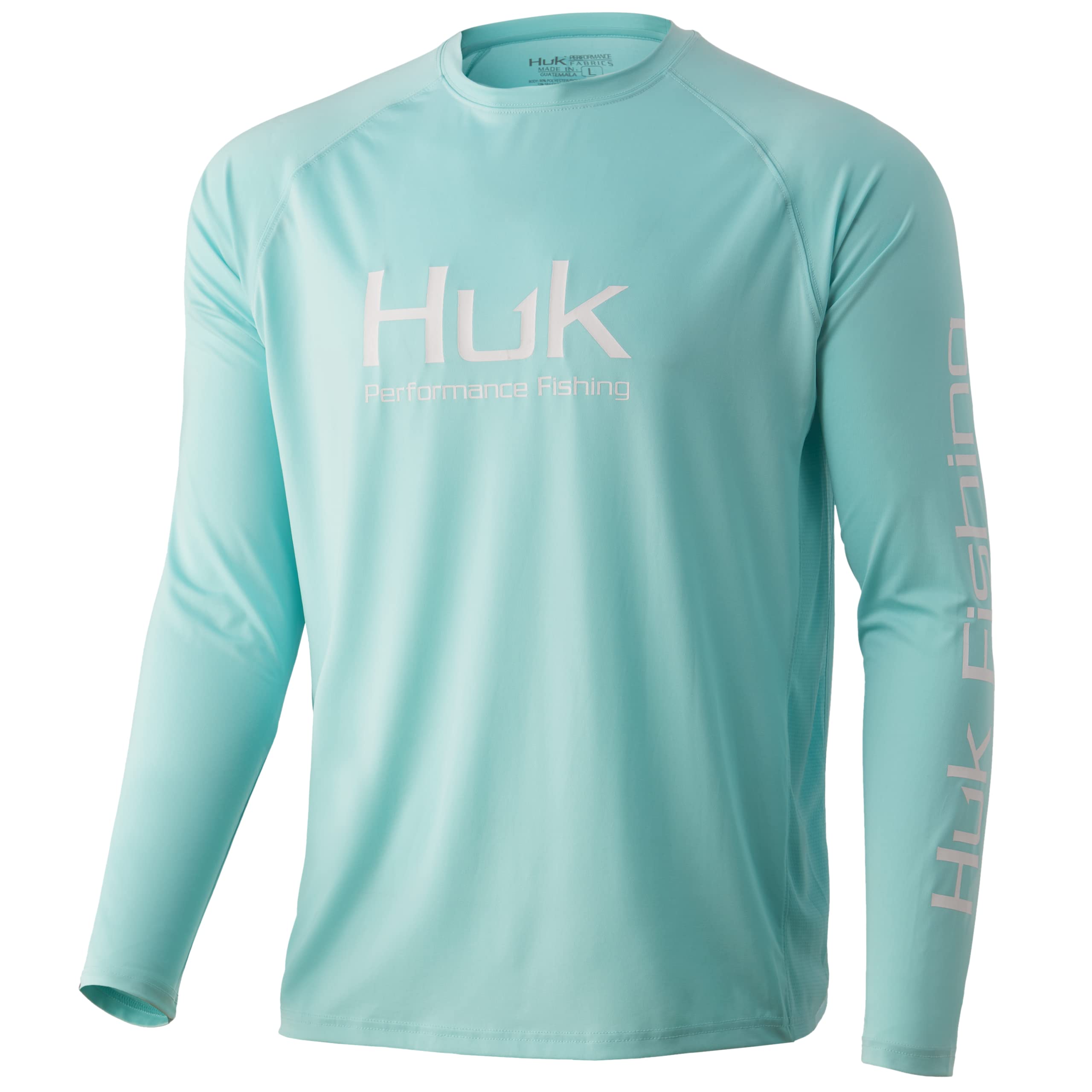 Huk Men's Pursuit Camo Vented Long Sleeve 30 UPF Fishing Shirt, Mossy Oak Hydro Glacier, Medium