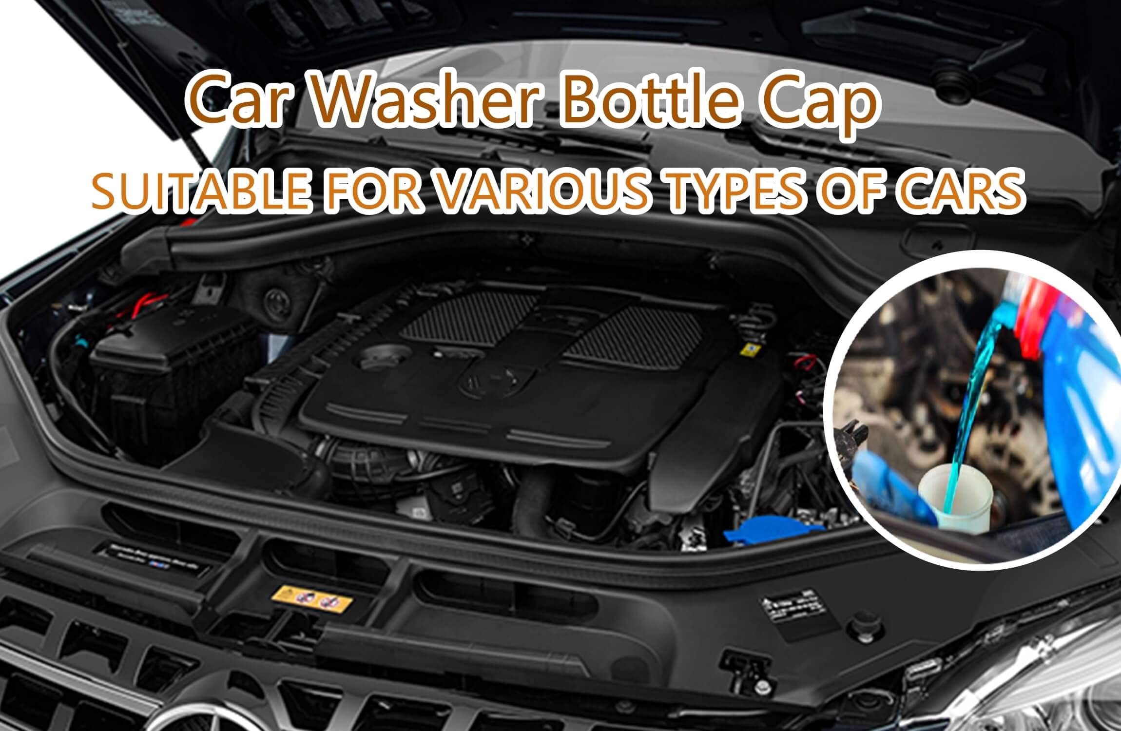 LDCRE 2-Pack Blue Windshield Washer Fluid Cap for 2012-2018 Ford Focus - Replacement Reservoir Cap with 2-1/16 Inch (52.5mm) Inner Diameter - Compatible with Wiper Fluid Bottle Tank