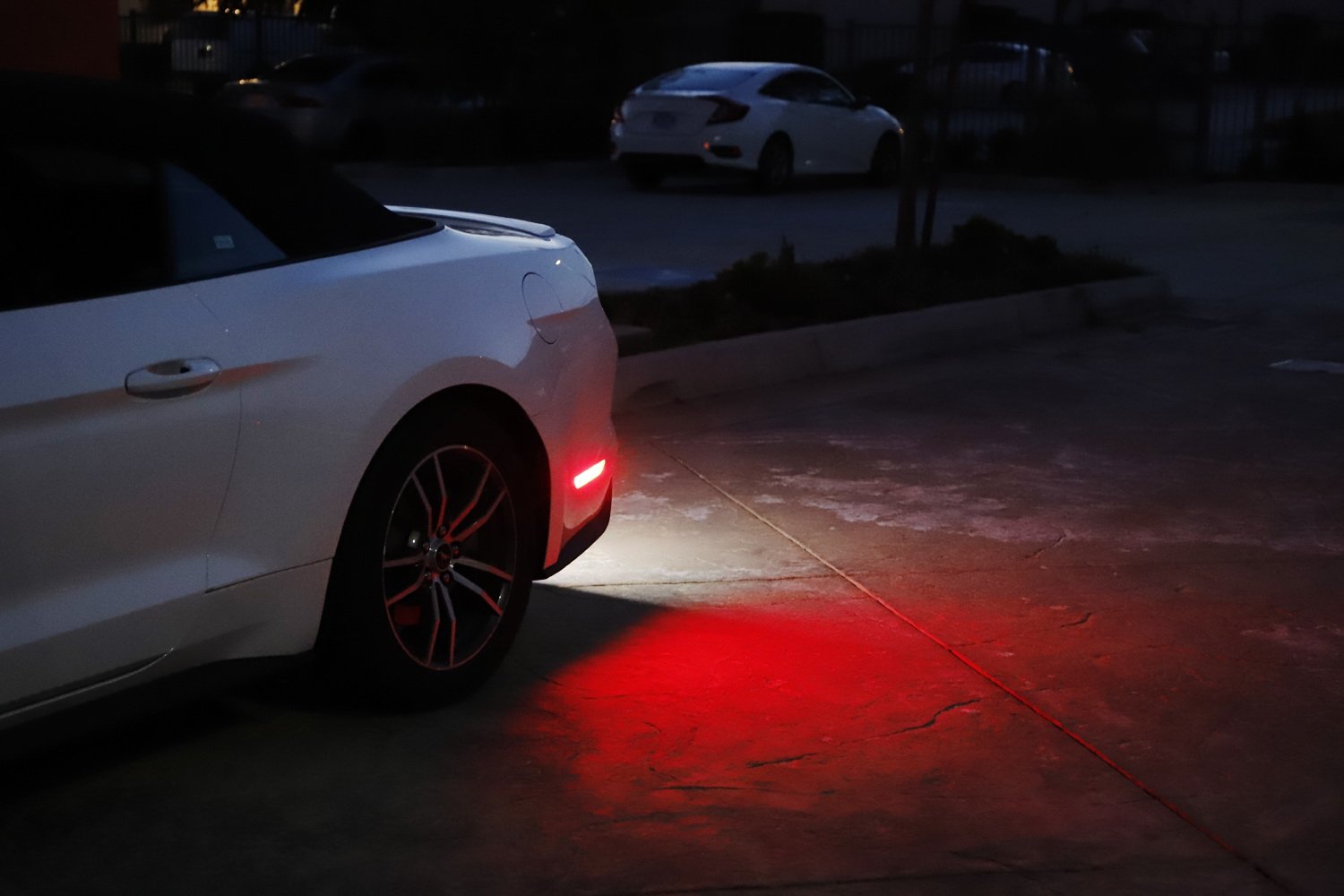 iJDMTOY Smoked Lens Red Full LED Rear Side Marker Light Kit Compatible with Ford 2015-up Mustang, Powered by 48-SMD LED, Replace OEM Back Sidemarker Lamps