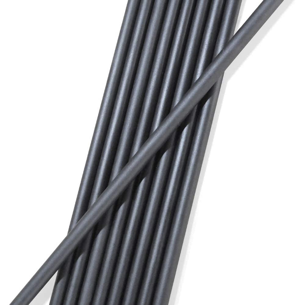 HNZMDY 30 Inch 6.2 mm Carbon Arrow Shaft Spine 500 Carbon Shaft Tube DIY Archery (shaft with insert, 24 Pcs)