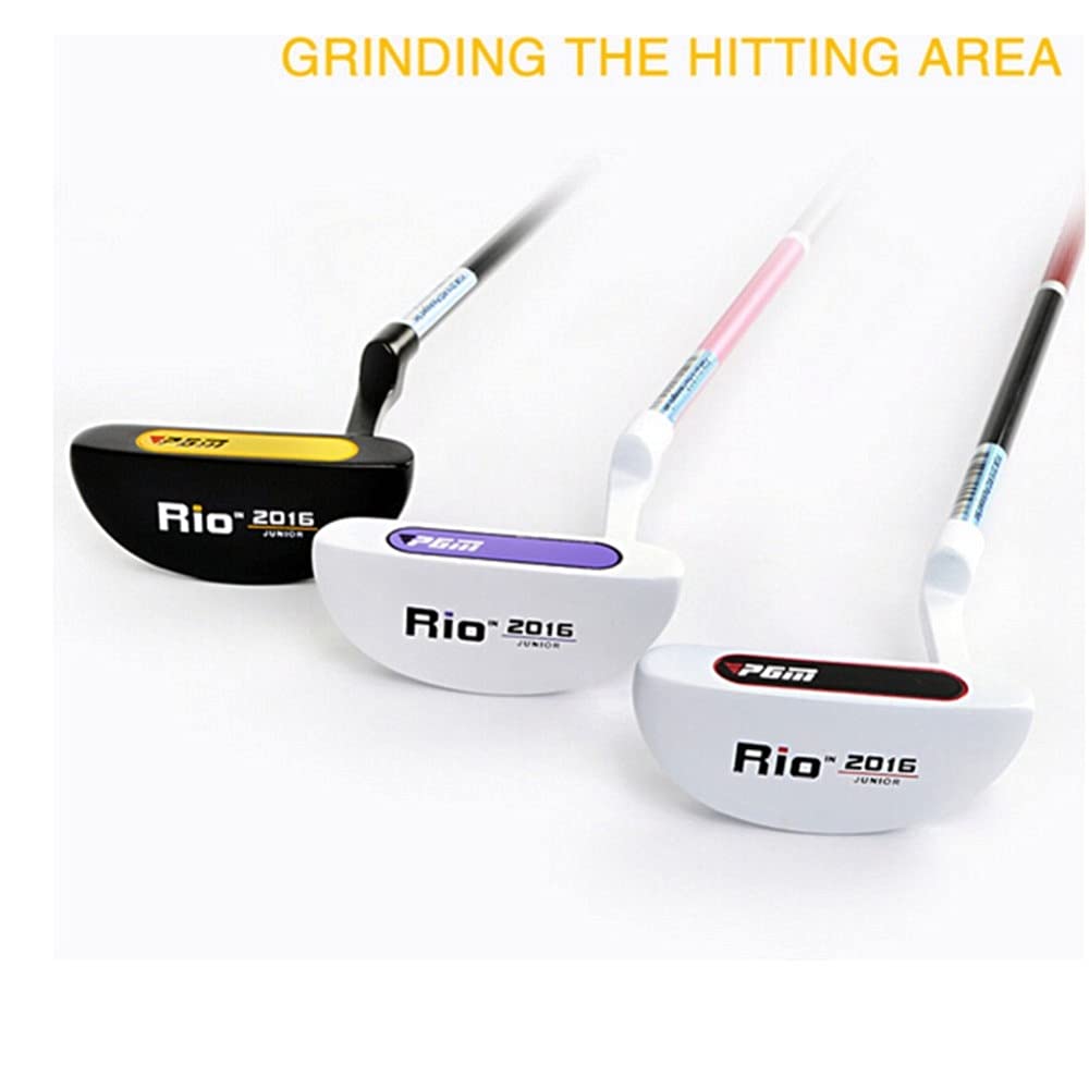 Kids Golf Putter Right Handed Stainless Steel Rio Beginners Practice Junior Golf Clubs for 3-12 Years 24''-28'' (White&Pink,8-12Y)