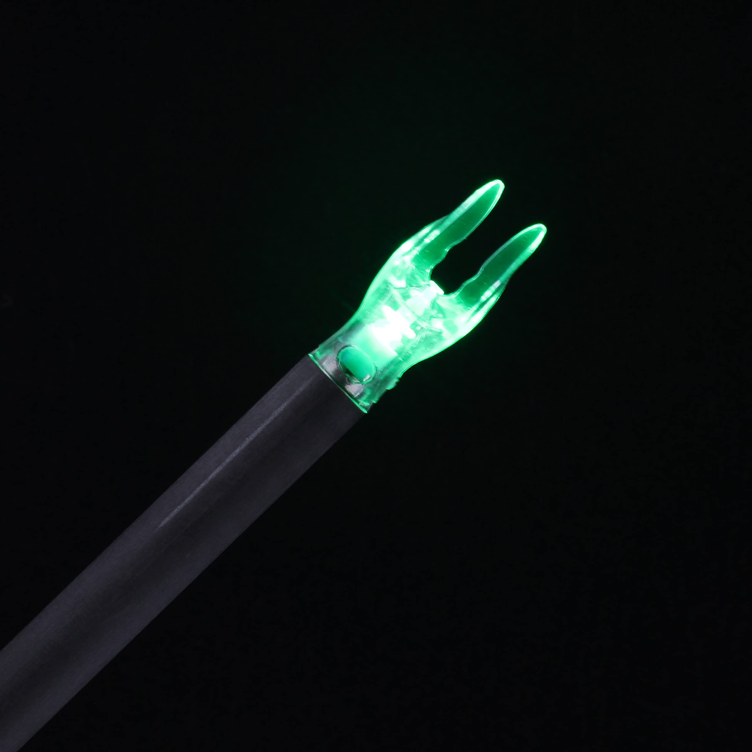 LEANPRO 6 PCS X Lighted Nocks for Arrows with .204".233".244" .246" Inside Diameter Lighted Arrow Nocks (Green)