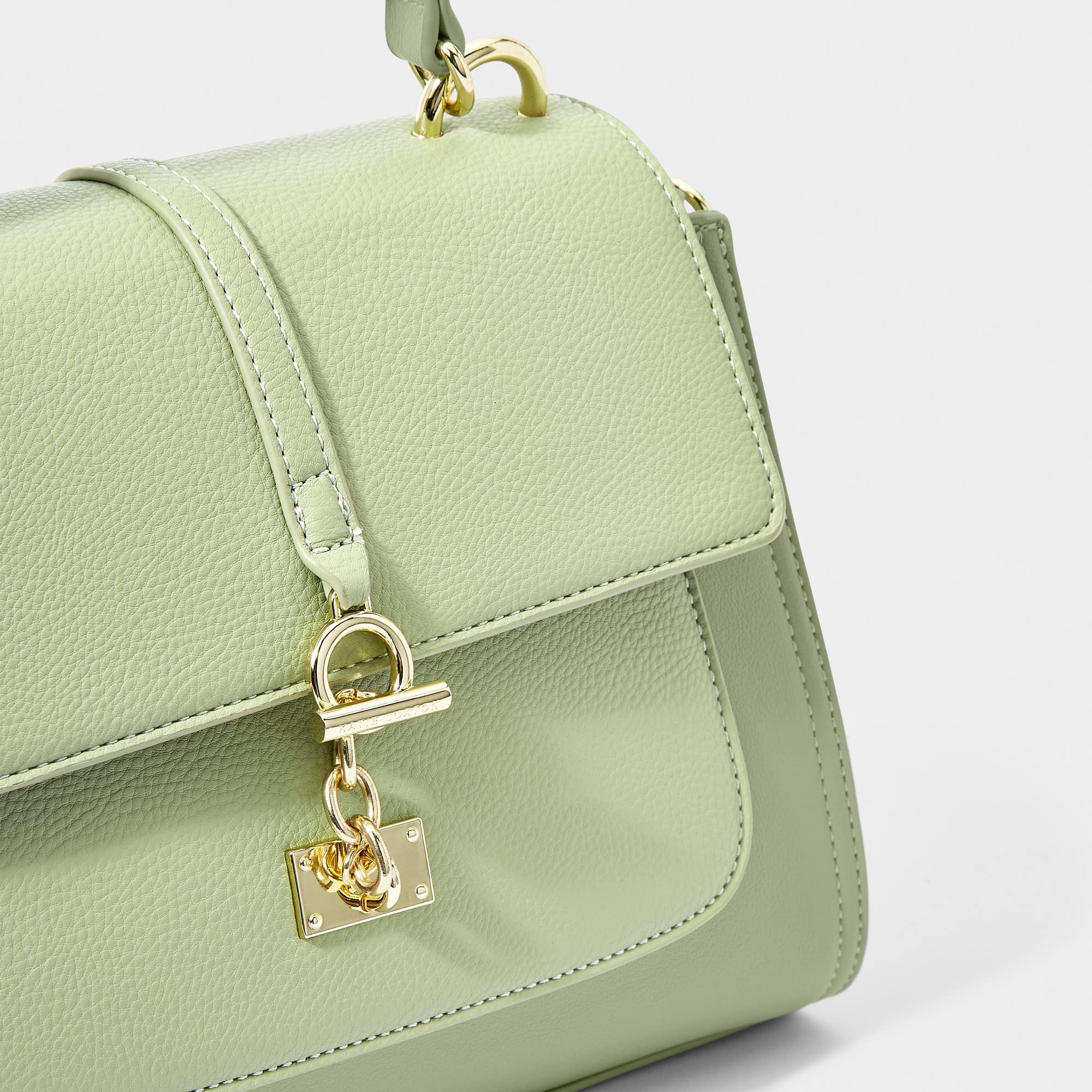 KATIE LOXTON Naomi Womens Vegan Leather Medium Top Handle Bag Satchel Purse Sage Green
