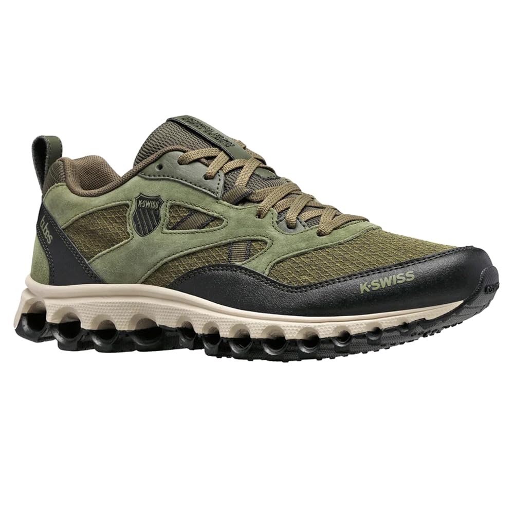 K-Swiss Men's Tubes 200 Trail Running Shoe, Mayfly/Jet Black/Turtledove, 11