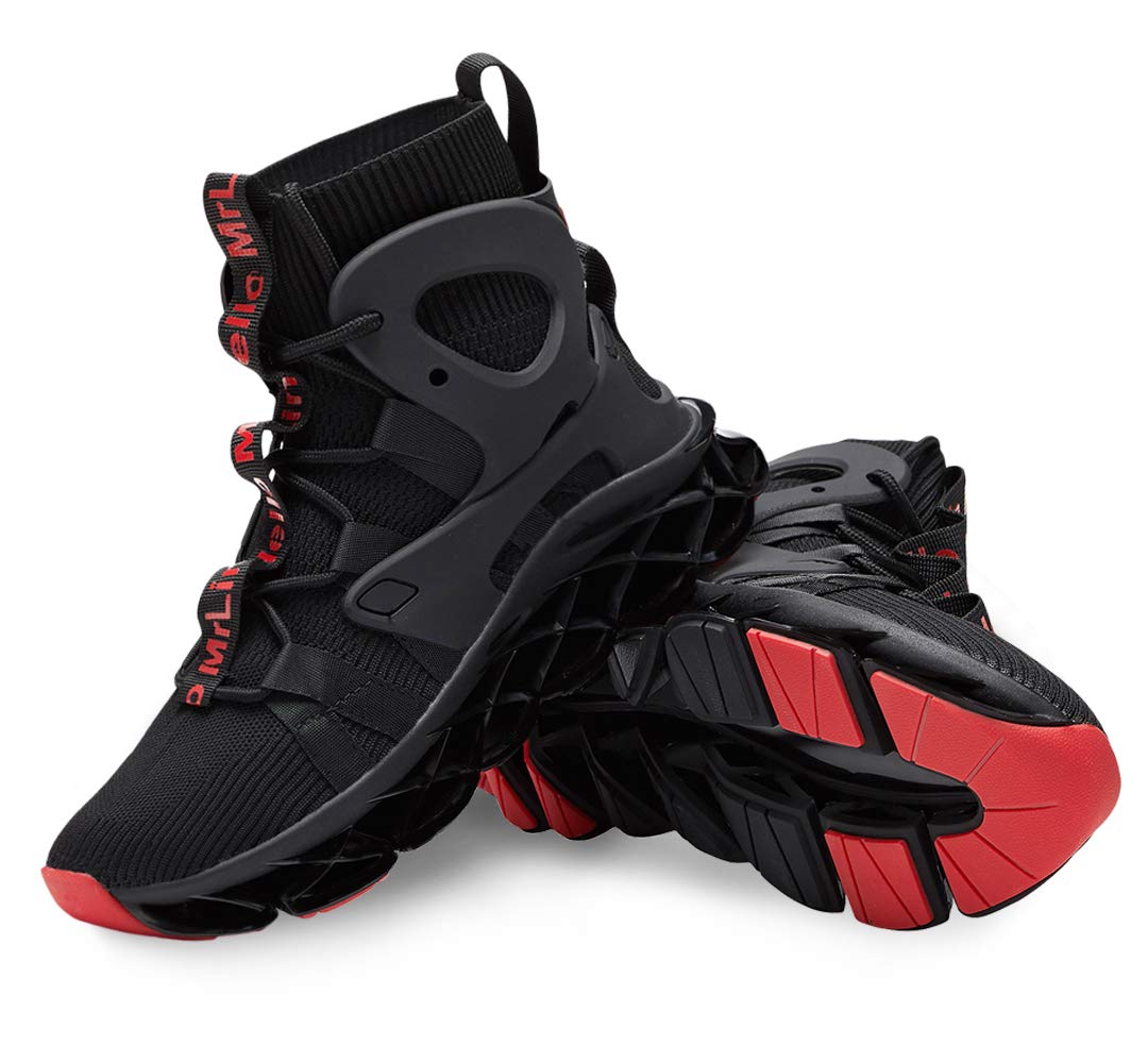 Hello MrLin Men's Running Shoes Non Slip Athletic Tennis Walking Blade Type Sneakers Hip Hop Black