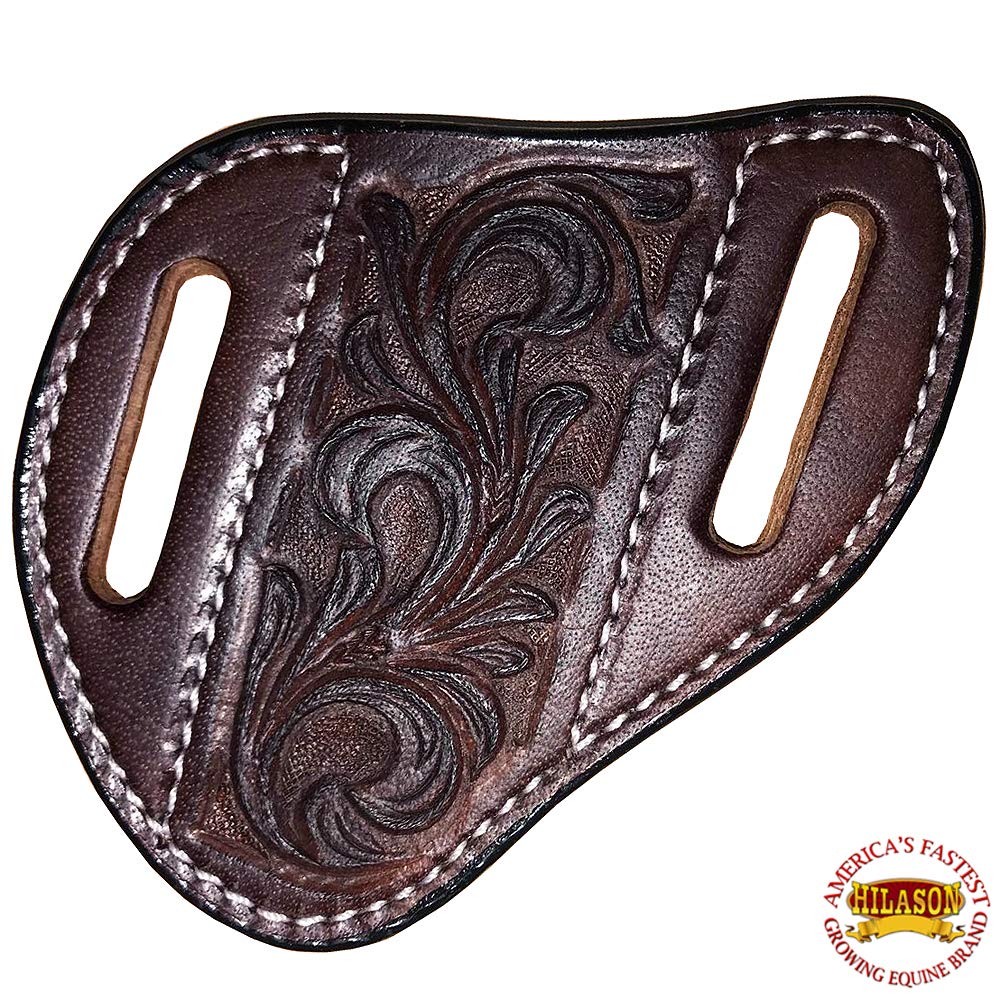HILASON Leather Angled Knife Scabbard Sheath Cover Floral Tooled