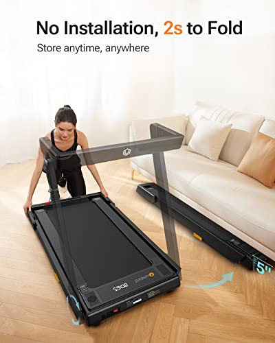 Walking Pad Treadmill, UREVO 3 in 1 Under Desk Walking Treadmill with Stroll Mode, 2s Folding Treadmill for Home Office with Remote & Grip Handle