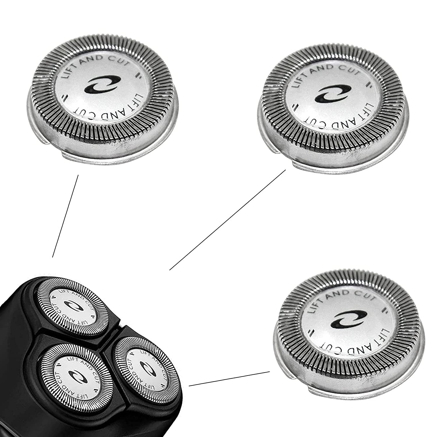 HQ56 Replacement Heads for Philips Norelco Shavers,MultiPrecision Blades, Easy Cut and Installation.