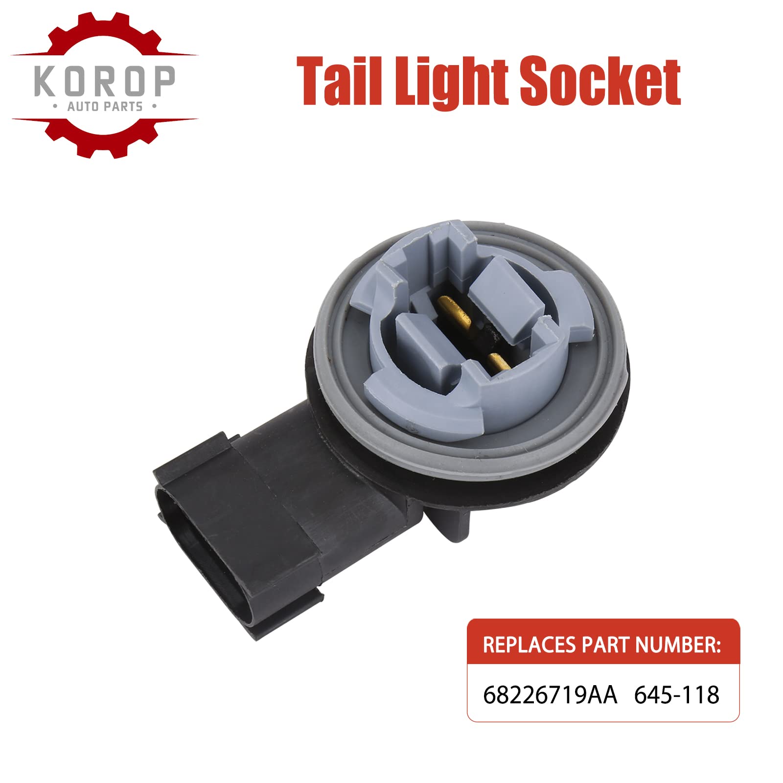 KOROP Tail Light Socket Wire Harness Plug Connectors (2pcs) Fits for Dodge Ram 1500 2500 3500, Replaces# 68226719AA 645-118, Tail Lamp Socket, Turn Signal Socket
