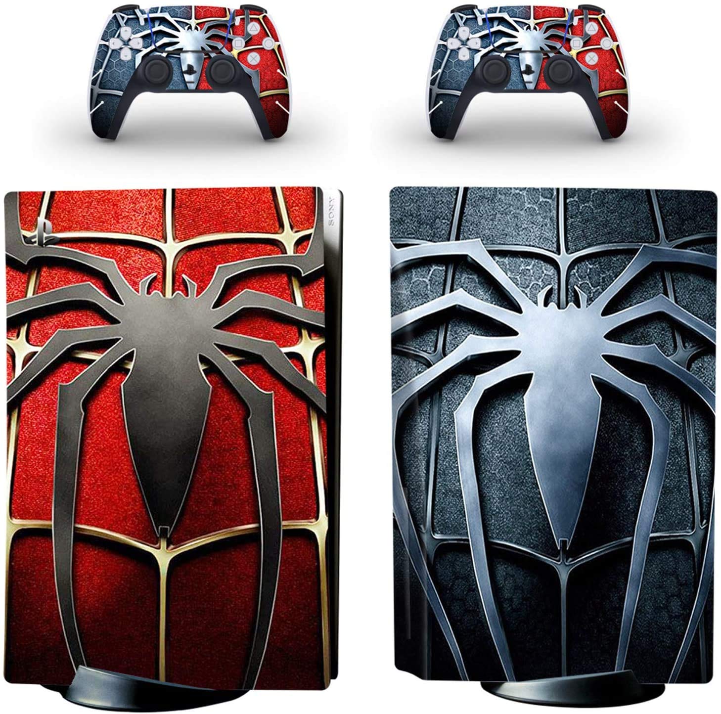 JAEES PS5 Digital Edition Console and Controller Skin Vinyl Sticker Same Decal Cover Quality for Cars. Durable, Scratch Resistant, Bubble-Free, Compatible with Playstation 5 (A)