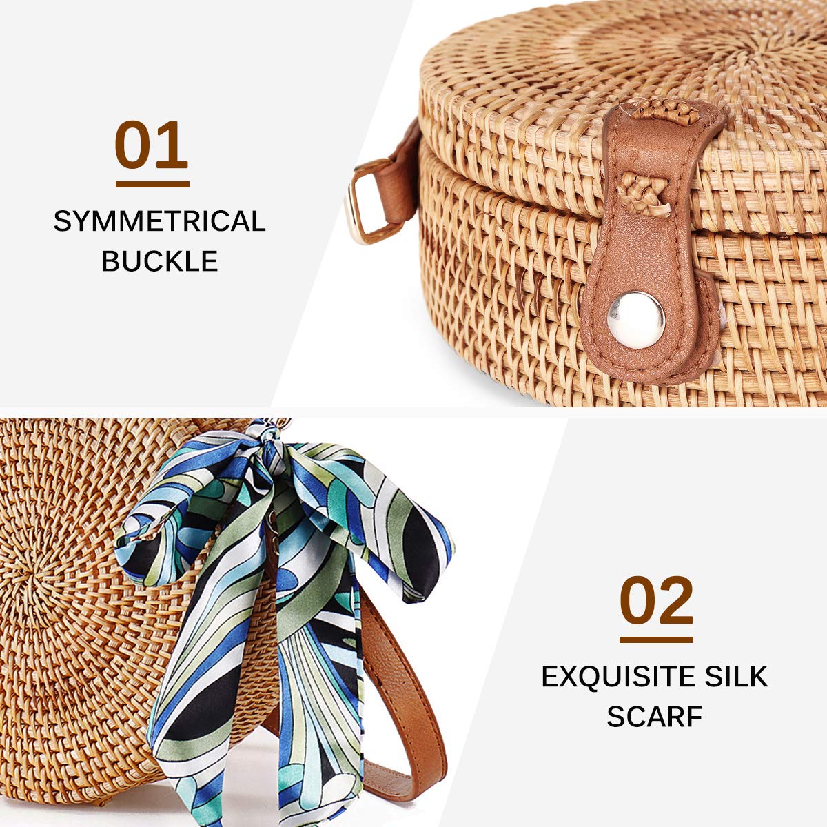 Kadell Straw Shoulder Bag, Women Straw Envelope Clutch Purse, Chic Handmade Straw Crossbody Bag, for Summer Beach